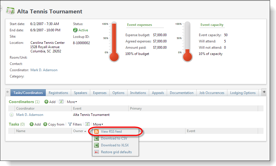 RSS Enabling a User Defined Data List