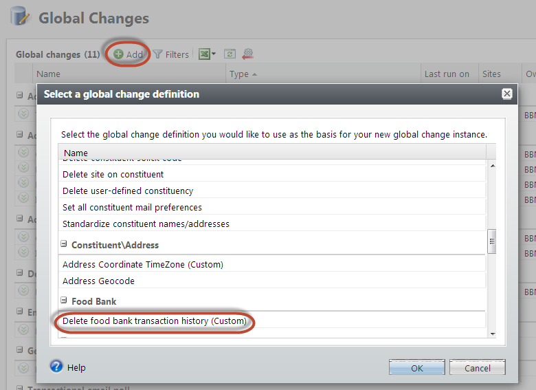 Configure and Run the SP Global Change