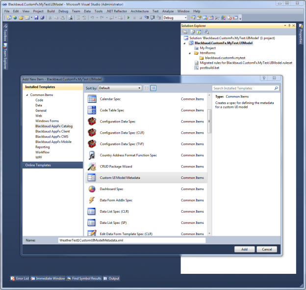 Creating A Custom Ui Model