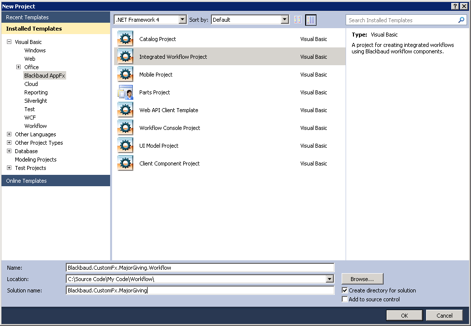 Exercise 1 Creating an Integrated Workflow Project with VS2010