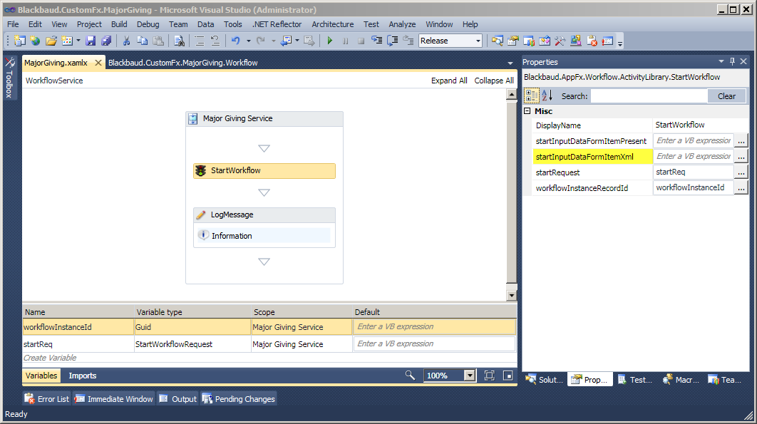 Exercise 6 Bringing the Input Parameters into the Workflow