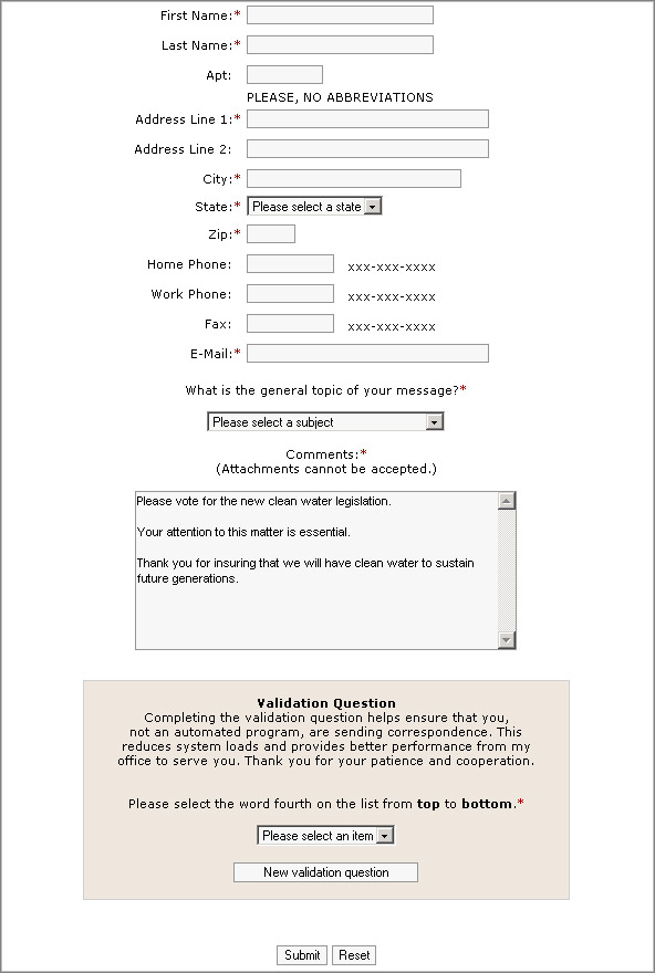 To copy the message and complete the webform manually