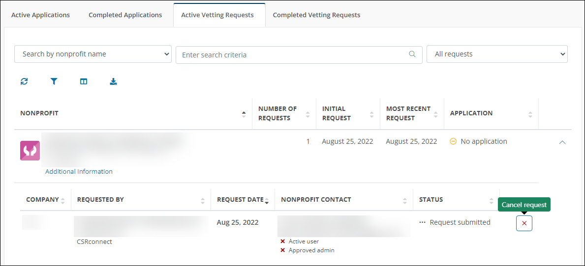 Manage Domestic Vetting Requests