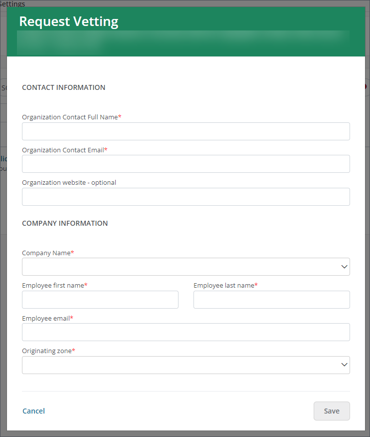 Submit Vetting Requests