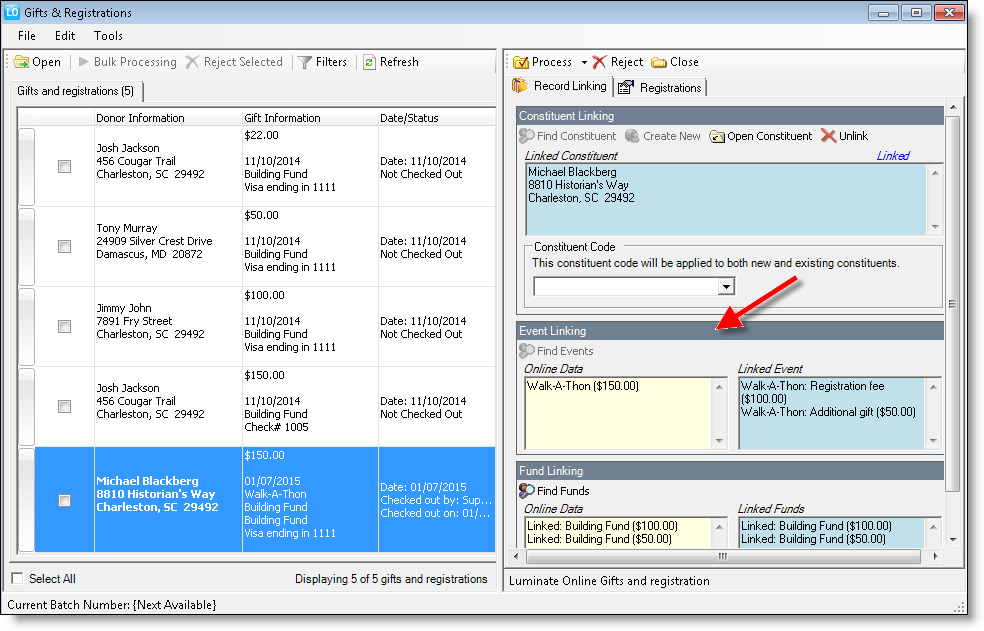 Team Raiser Event Integration